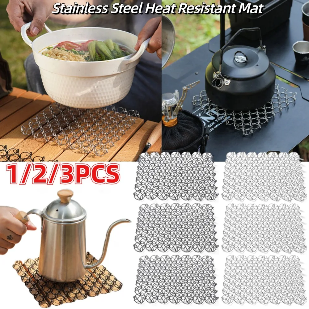 1-2-3Pcs-Stainless-Steel-Spring-Cup-Mat-Anti-slip-Heat-Resistant-Drink ...