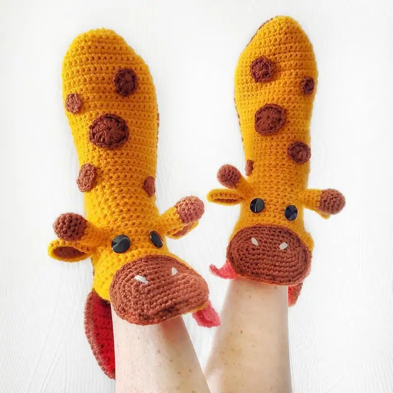 Funny-Animal-Socks-Women-Funny-Animal-Knit-Socks-Novelty-Fuzzy ...