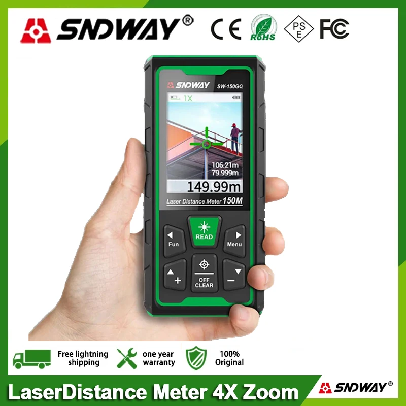 SNDWAY Digital Rangefinder Bluetooth Laser Long Distance Meter 4X Zoom ...