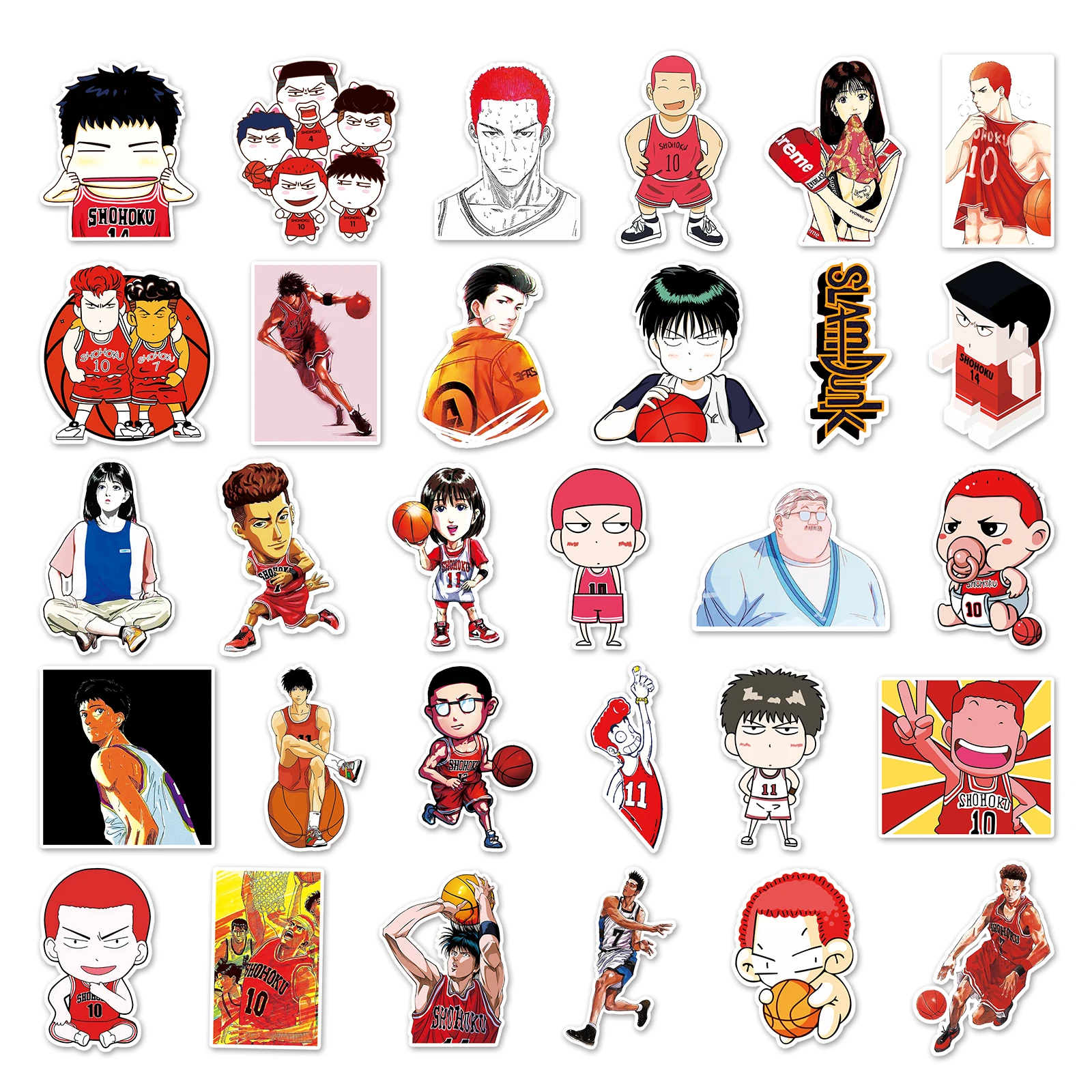 50 Piece Slam Dunk Stickers Waterproof DIY For Phones Laptop Car ...