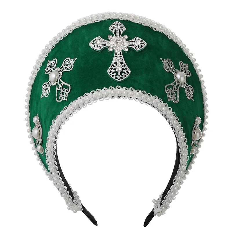Women-Cross-Tudor-Crown-Renaissance-Headpiece-Royal-French-Court-Hood ...