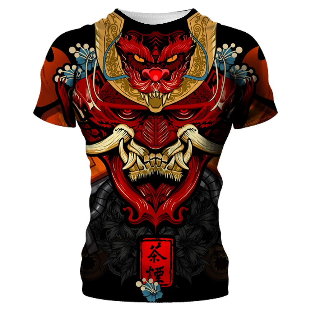 Summer-Fashion-Cool-Samurai-Mask-graphic-t-shirts-Men-Personality ...