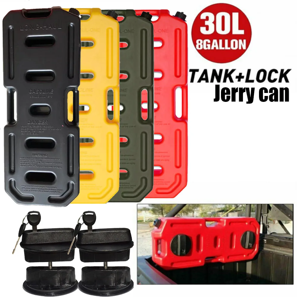 30L Fuel Tanks Plastic Petrol Cans Car Jerry Can Mount Motorcycle ...