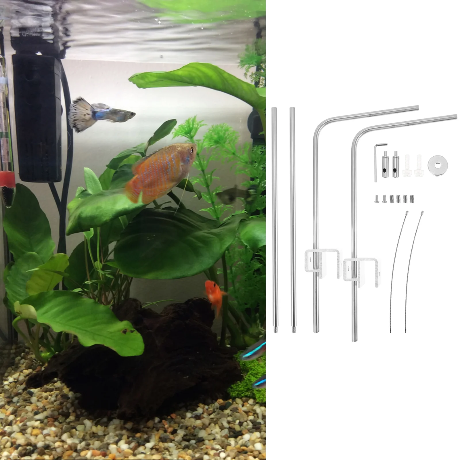 Fish Tank Light Hanger Alumínio Alloy Rack Lâmpada Ajustável Metal ...