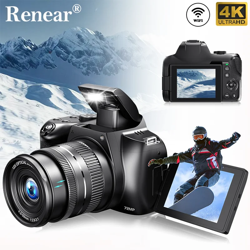 4K-Digital-Camera-Professional-photography-12X-Optical-Zoom-72MP-Auto ...