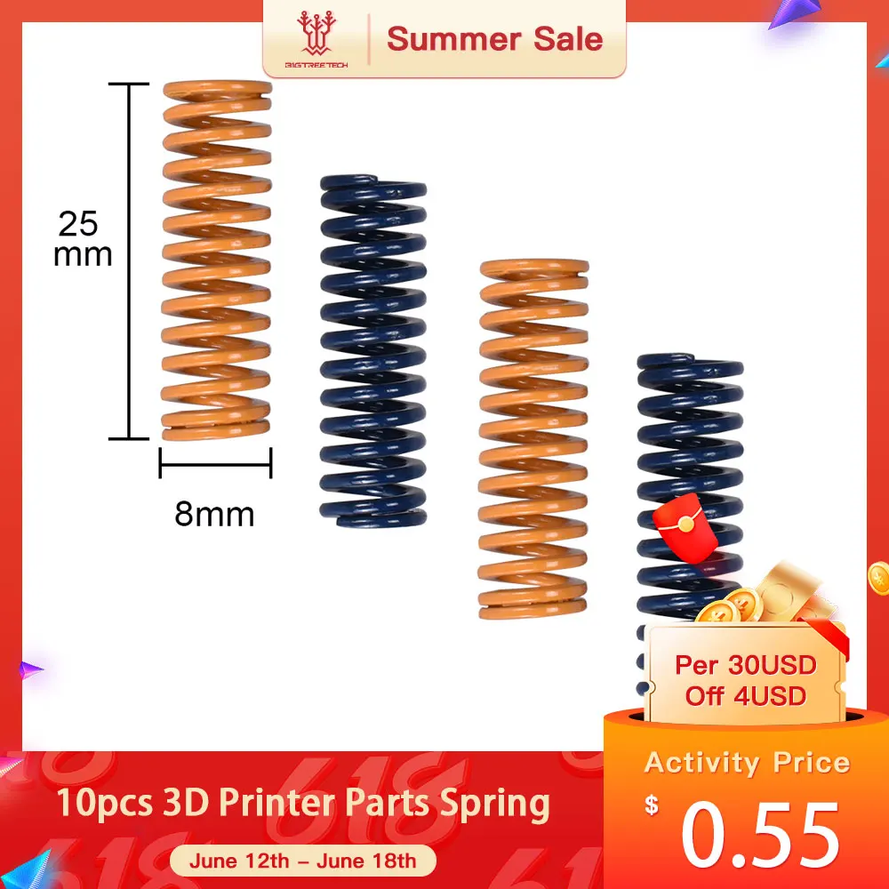 10pcs 3D Printer Parts Spring For Heated bed MK3 CR 10 hotbed Imported ...