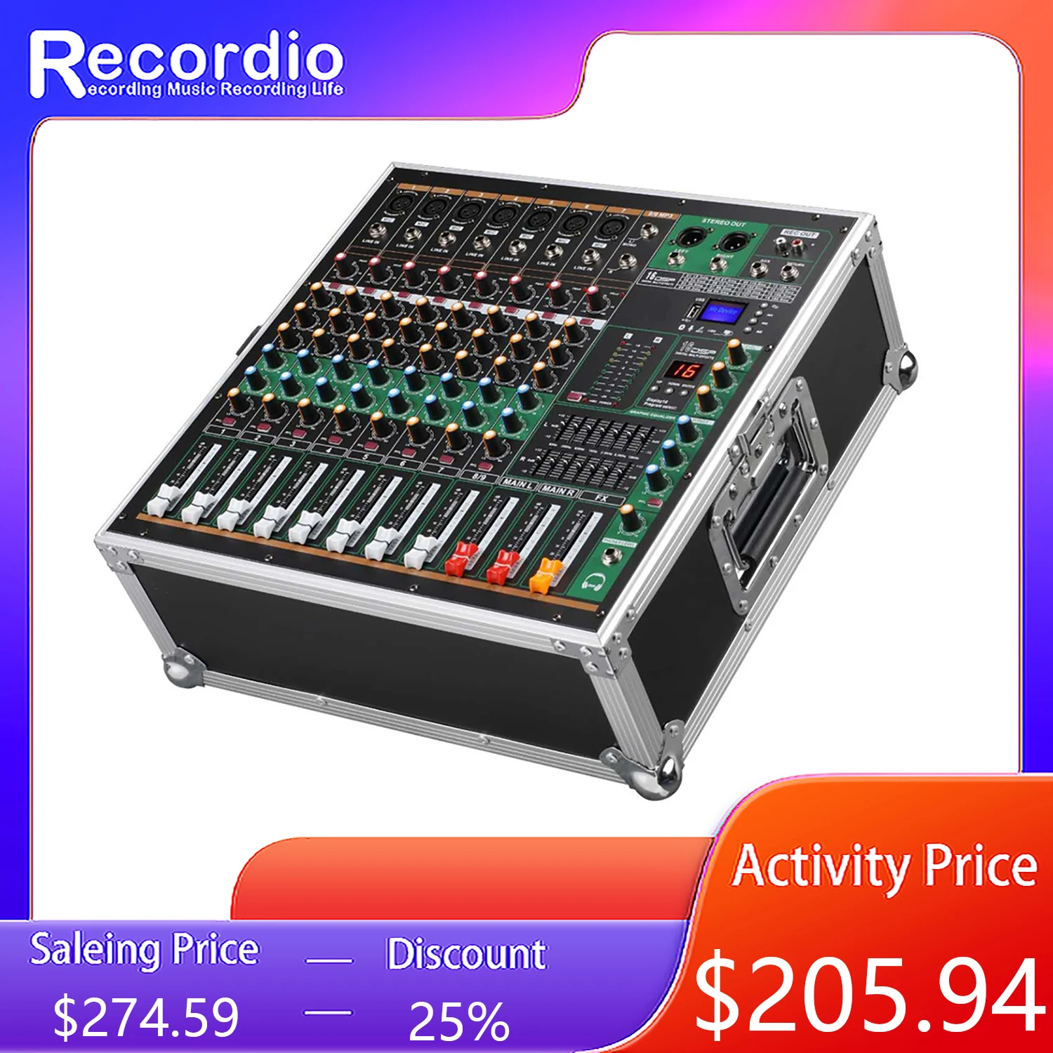 GAX-MK280 Recordio Portable Mixer Sound Console High Power Integrated ...