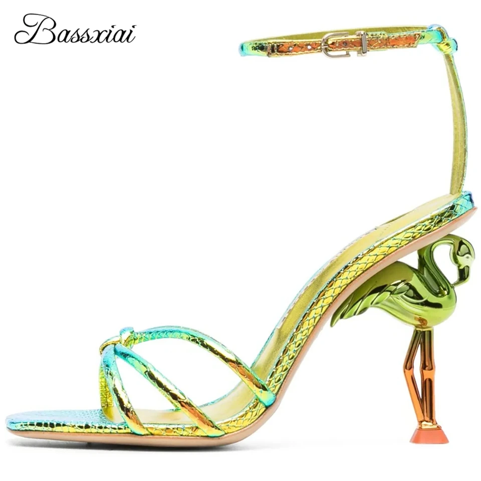 Gradient-Color-Flamingo-Heel-Modern-Sandals-Women-Sexy-Narrow-Band ...