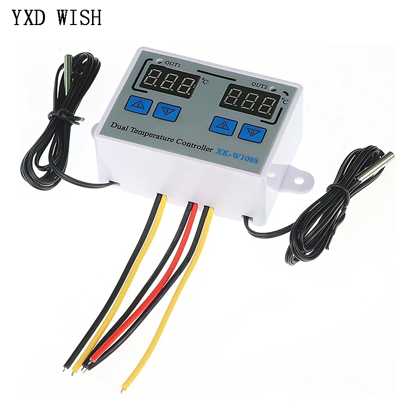 W1088-Dual-LED-Digital-Temperature-Sensor-Controller-Heating-Thermostat ...
