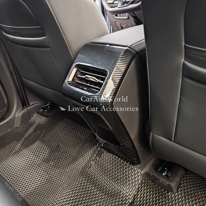 ABS Carbon Fiber Rear Armrest Air Condition Vent Outlet Frame Cover ...