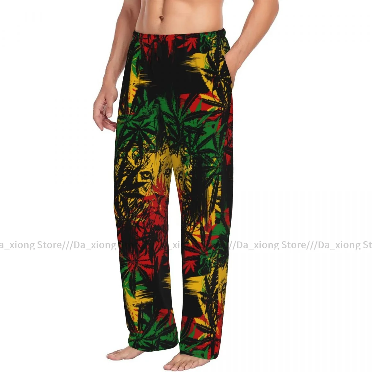 Men's Casual Pajama Sleeping Pants Lion Rasta Pattern Lounge Loose ...