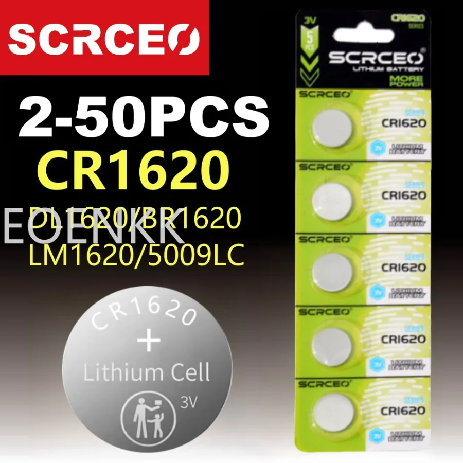 High-Capacity-2-50PCS-60mAh-CR1620-3V-Lithium-Battery-LM1620-BR1620 ...
