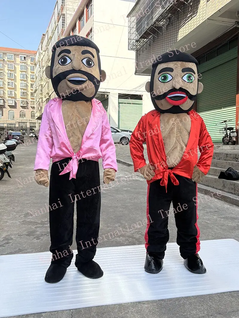 Cosplay Muscle Man Mascot Costume Bar Activity Big Head Doll Suit ...