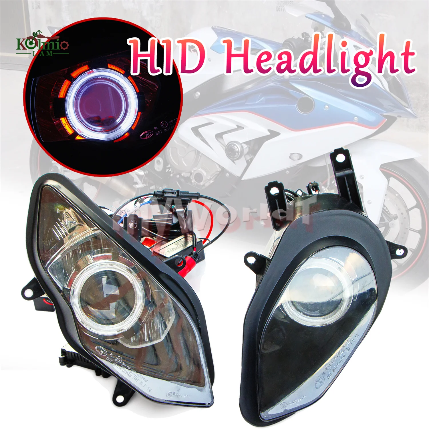 Fit-For-BMW-S1000RR-2015-2018-Motorcycle-Headlamp-Angel-Eyes-HID ...