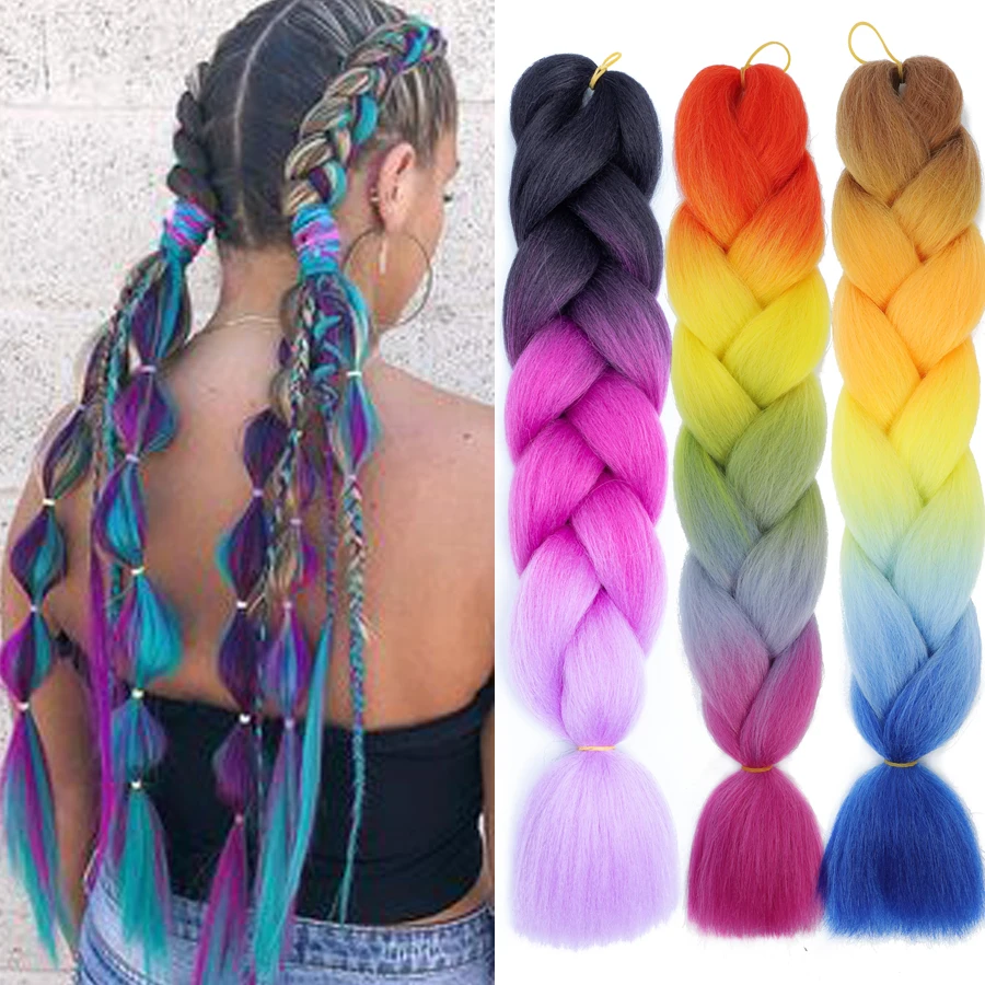 Rainbow Hair French Braid