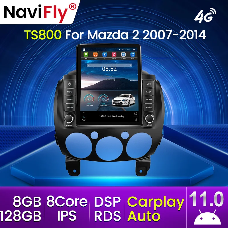 8-128G-Car-Android-Radio-Multimedia-Player-For-MAZDA-2-Mazda2-2007-2008 ...