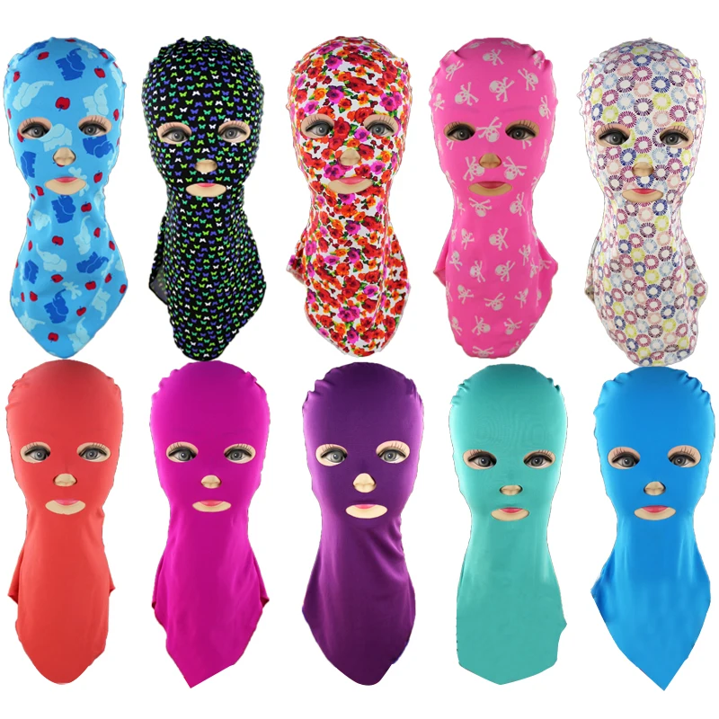 New-Summer-Diving-Facekini-Swim-Cap-Sun-Block-Face-Mask-Swimming-Cap ...