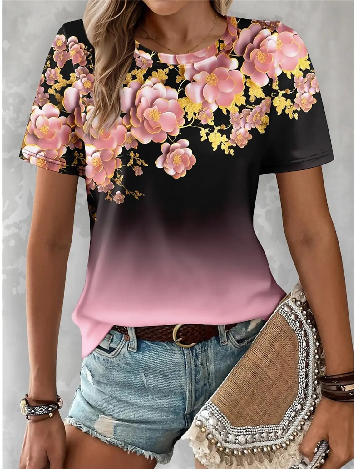 Summer Women's T shirt Tee Floral Casual Holiday 3d Print Color ...