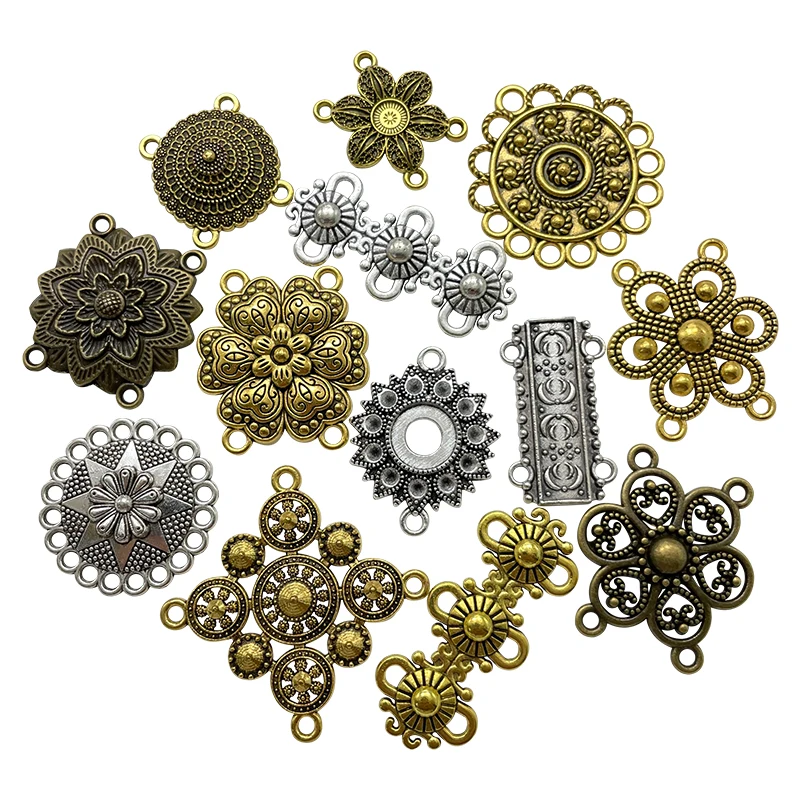 3-Color-4-Holes-Zinc-Alloy-Retro-Pendants-Connectors-Linker-For-DIY ...