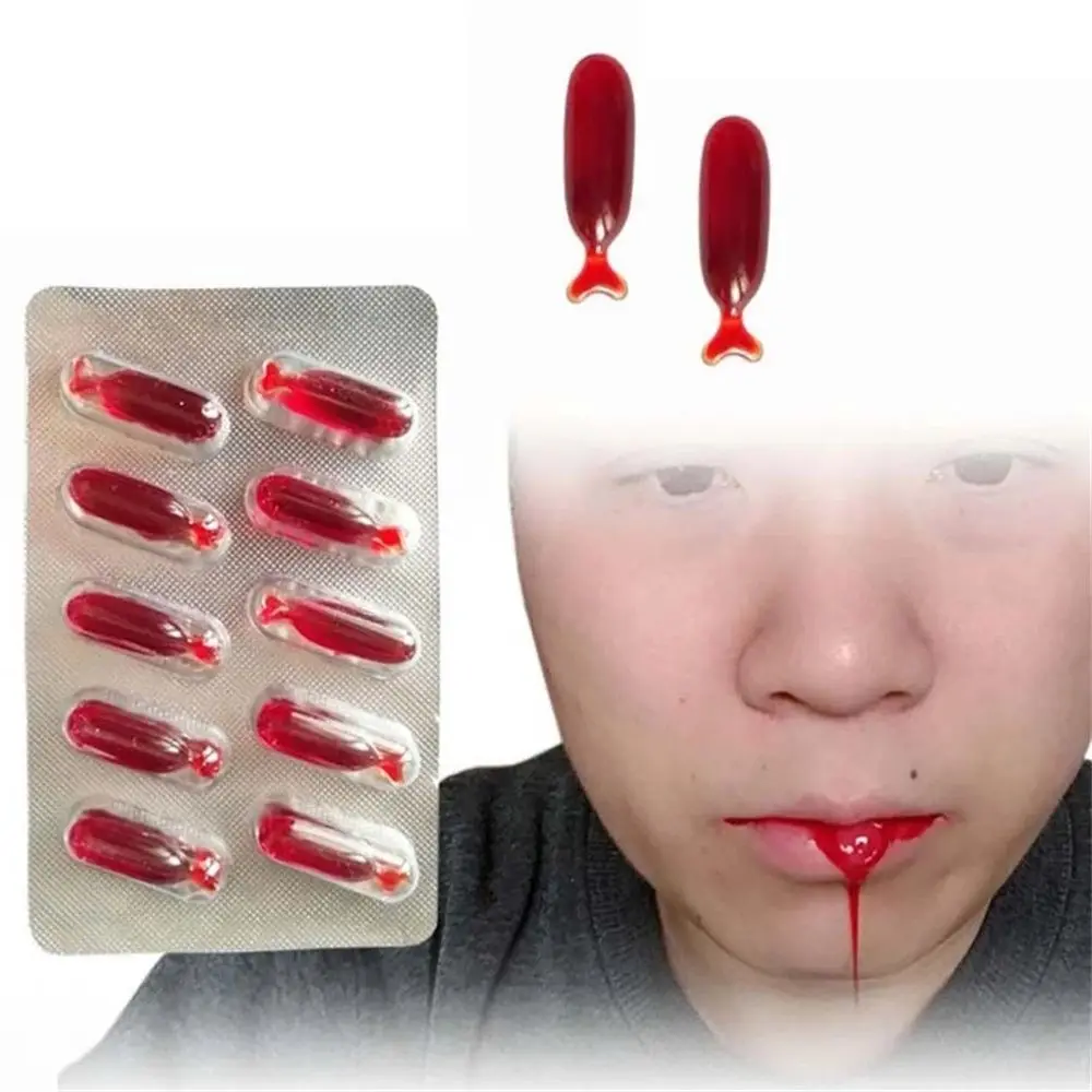 10Pcs-Realistic-Fake-Blood-Pills-Prank-Toy-Hematemesis-Capsules ...