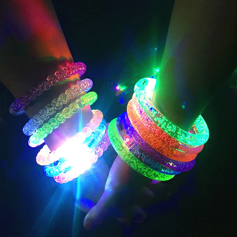 1PC-Flash-Dance-Bracelets-Wristbands-LED-Flashing-Wrist-Glow-Bangle-In ...