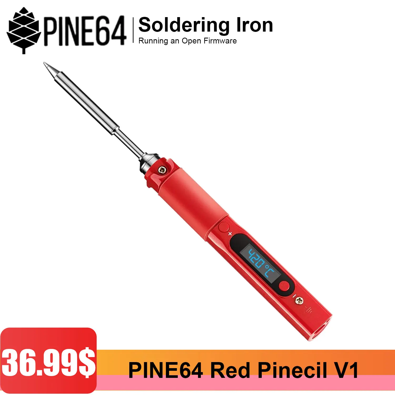 Pine64-Red-Pinecil-V1-Mini-Soldering-Iron-TS-B2-Tip-TYPE-C-Jack-For ...