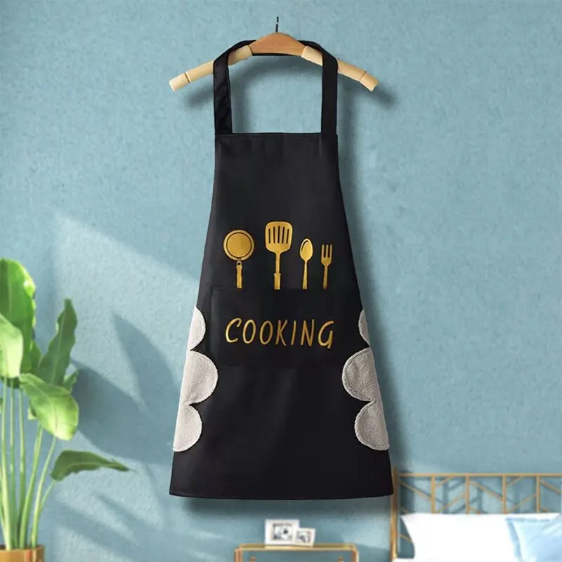 Apron-Waterproof-Oilproof-Can-Wipe-Hands-Kitchen-Work-Clothes-Home ...