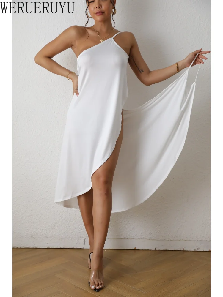 Frauen Strand Slip Midi Sommer Einteiliges Kleid Y2k Streetwear
