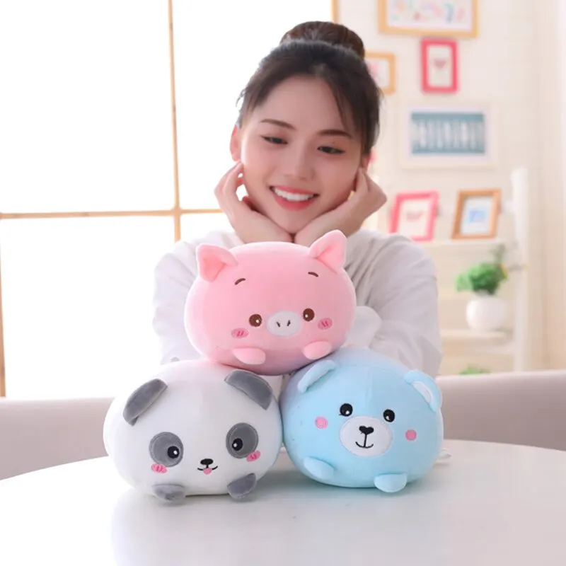 Super Soft Animal Cartoon Pillow 20cm Cute Fat Pig Cat Bear Plush Toy ...