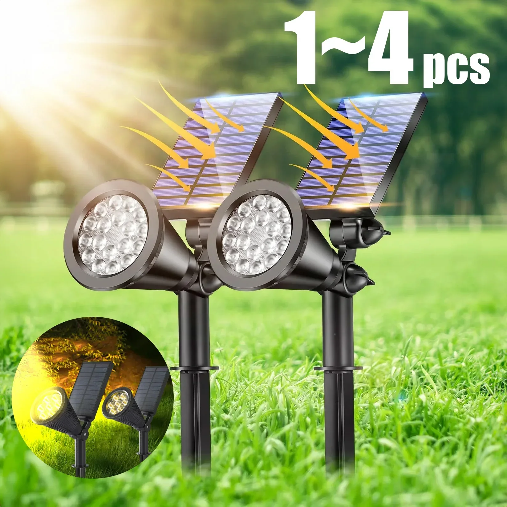 1-4PCS-9LED-Solar-LED-Light-Outdoor-RGB-Solar-Spotlight-Solar-Garden ...