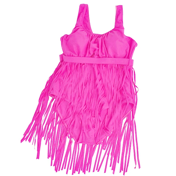 Rose Red Long Tassel One Piece Swimwear Women Sexy Swimming Suits With ...