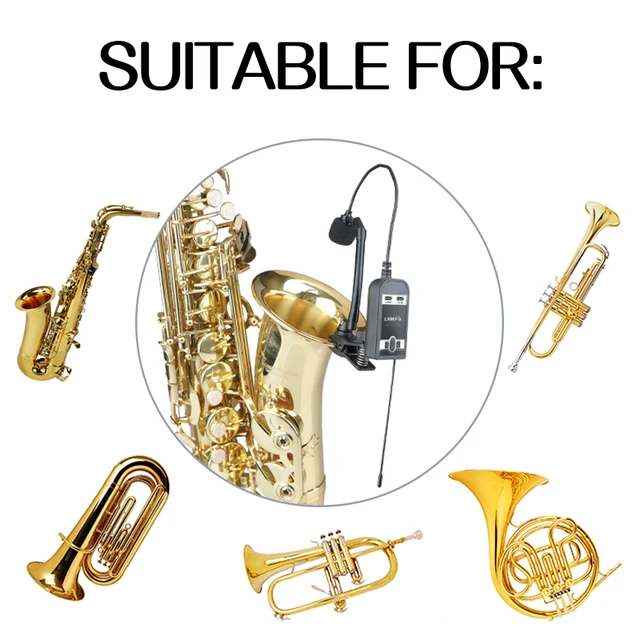 Microfono Condensador ST-5 Wireless Saxophone Mic System - UHF Receiver ...