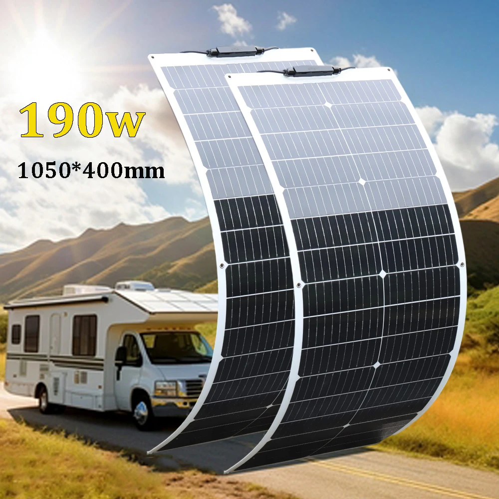 200w 190w 100w 95w flexible solar panel monocrystalline 12v battery ...