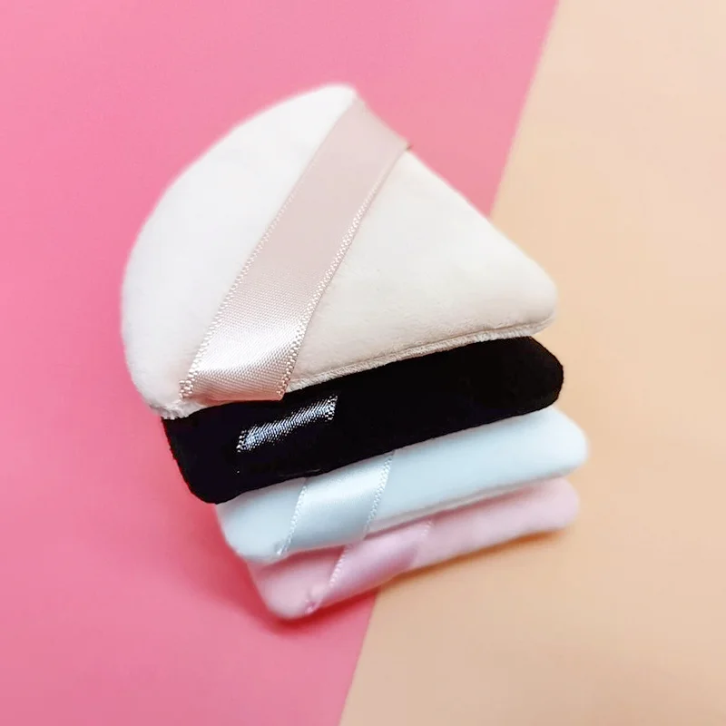 6pcs 4 Colors Triangle Puff Washable Velvet Mini Makeup Sponge For ...