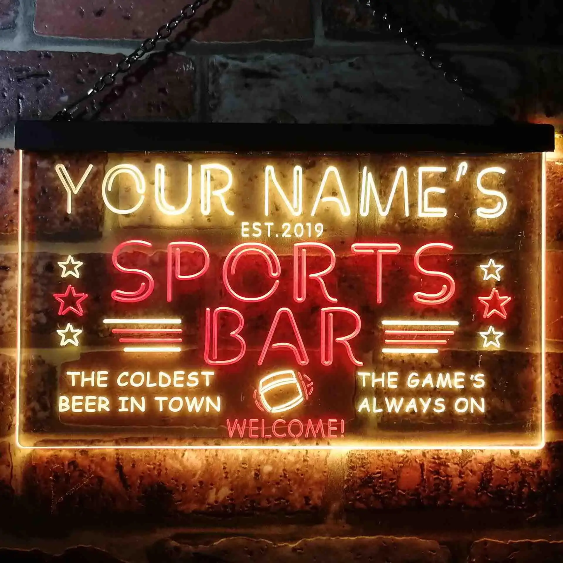 Personalized Sports Bar Beer Pub Dual Color Led Neon Sign st6-tj1-tm ...