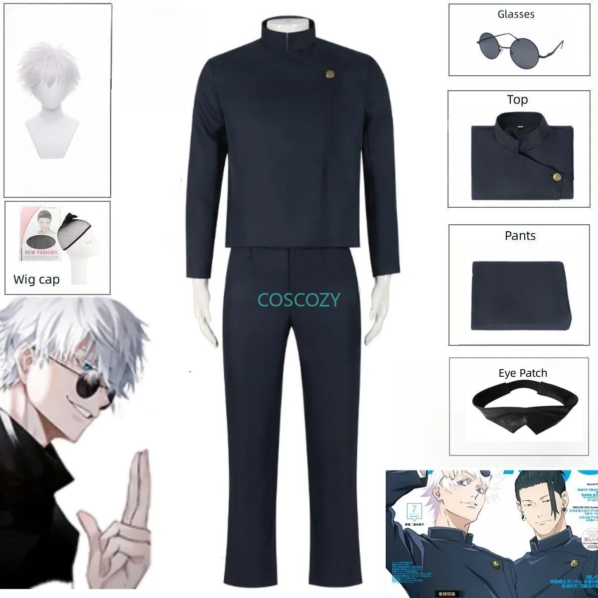 Anime-Jujutsu-Kaisen-Gojo-Satoru-Cosplay-Gojo-Costume-High-School ...