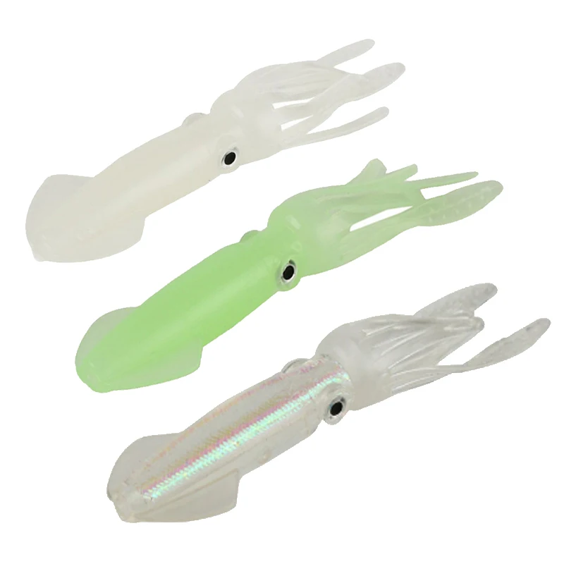 Octopus Lures Squid Skirt Bait Glow in Dark Luminous Soft Trolling Fishing Lure for Tuna Marlin ...