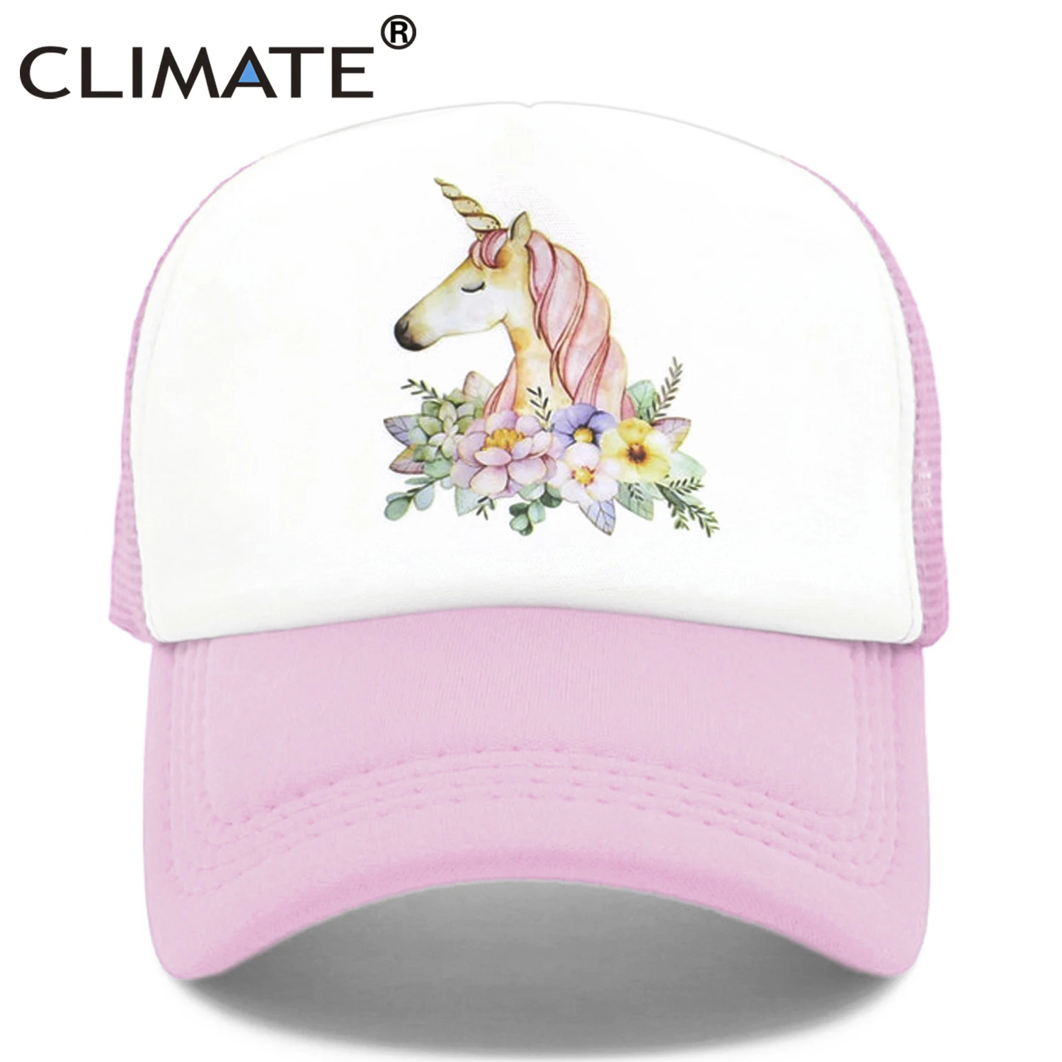 CLIMATE-Unicorn-Cap-for-Girls-Unicorn-Trucker-Cap-Hat-Hip-Hop-Pink-Rose ...