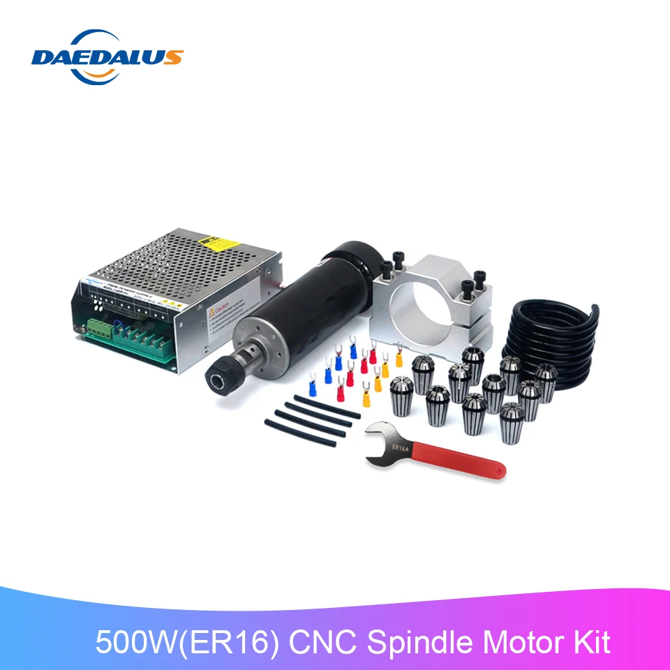 Daedalus-500w-ER16-Spindle-Motor-Kit-Air-Cooled-CNC-dc-Spindle-Motor ...