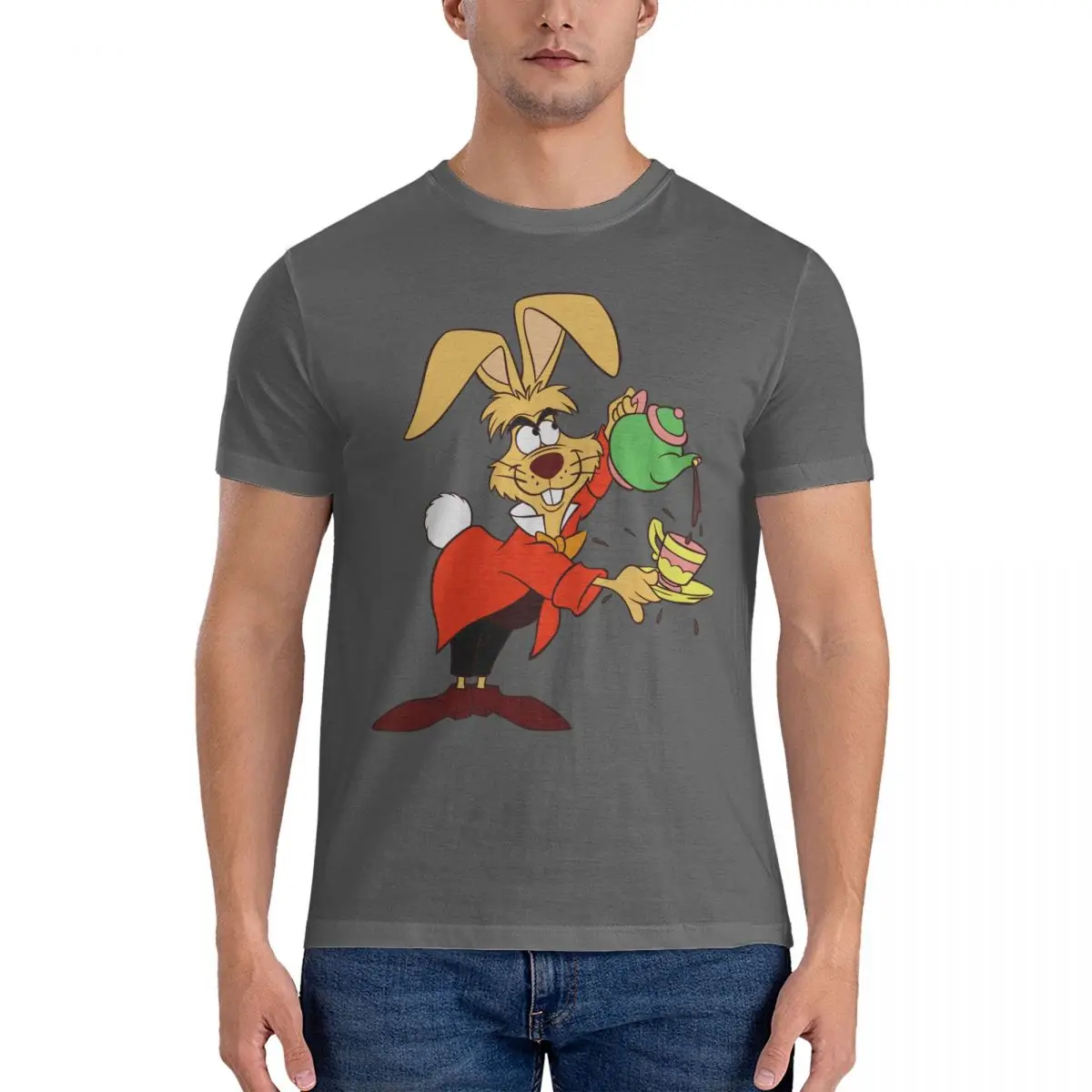 Funny-Rabbit-T-Shirt-for-Men-Round-Neck-Pure-Cotton-T-Shirt-Disney ...