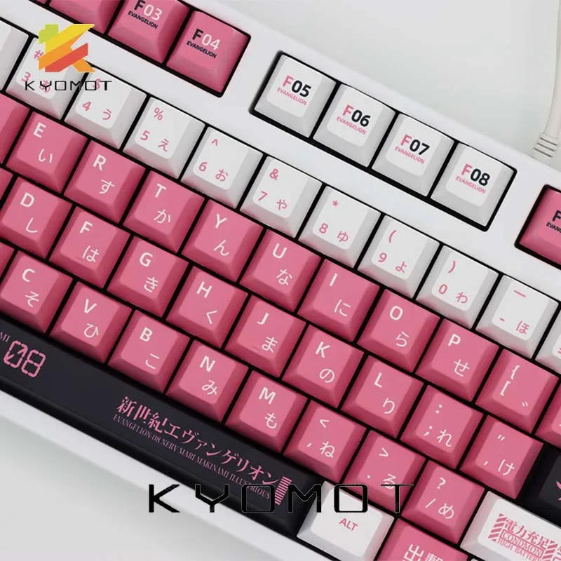 Kyomot EVANGELION 08 keycaps máquina de eva pbt perfil xda 134 chaves ...