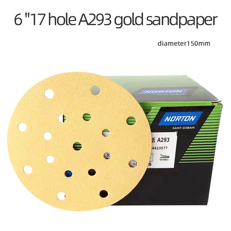 Norton 6-inch Hook & Loop Dry Sandpaper 150x150mm | 80-500 Grit | for ...