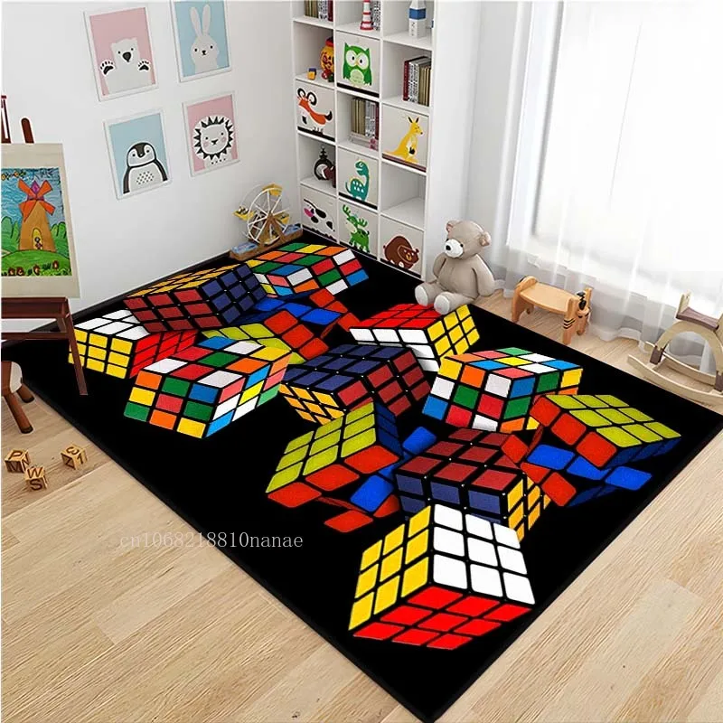 3D-Rubik-s-Cube-Printed-Carpet-Children-s-Bedroom-Bedside-Mat-Bedroom ...