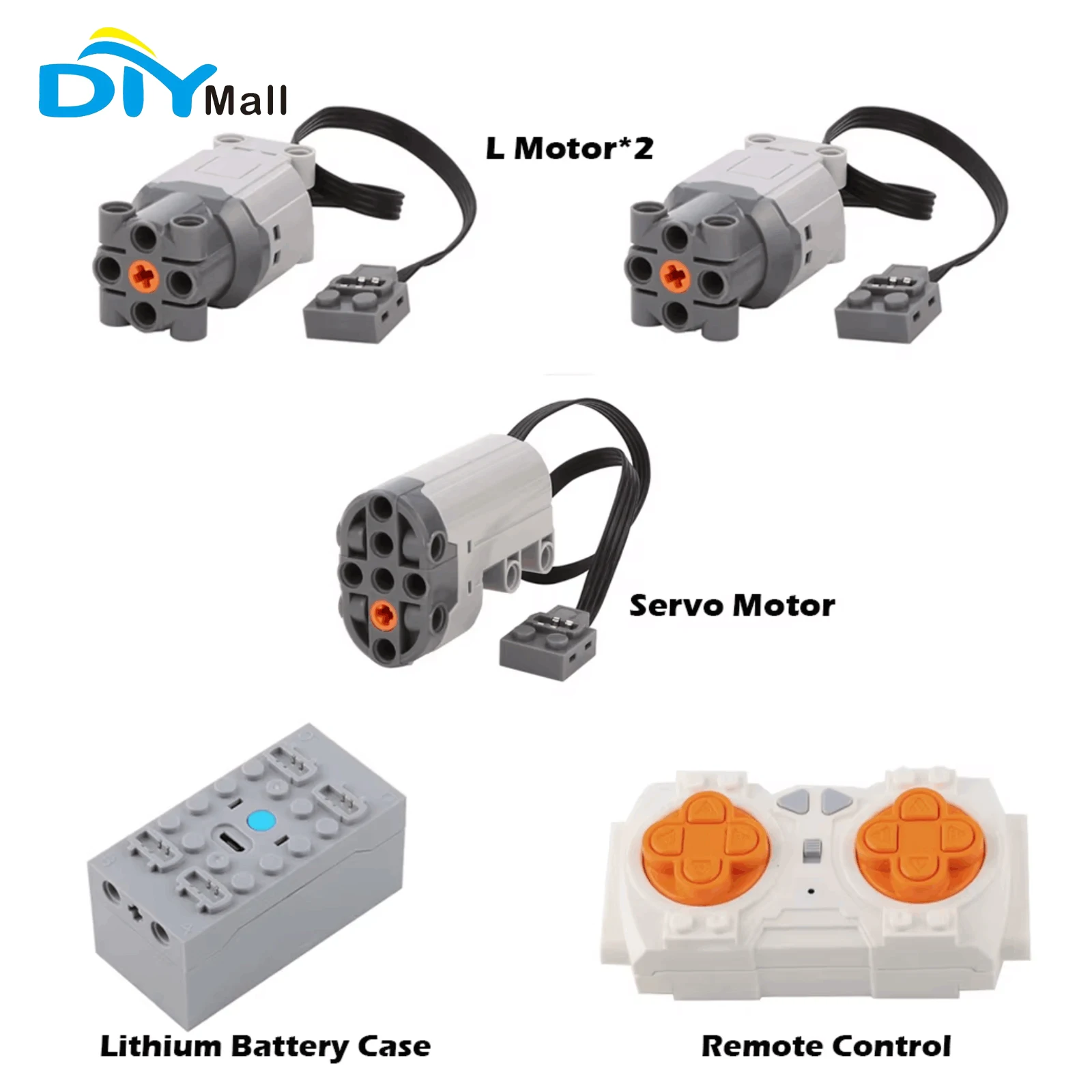 5PCS Power Functions Pack with L Motor 88003/Servo Motor 88004/4CH APP ...