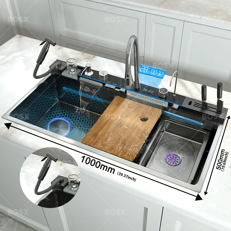 Stainless Steel Kitchensink Multiple Styles Intelligent Digital Display ...