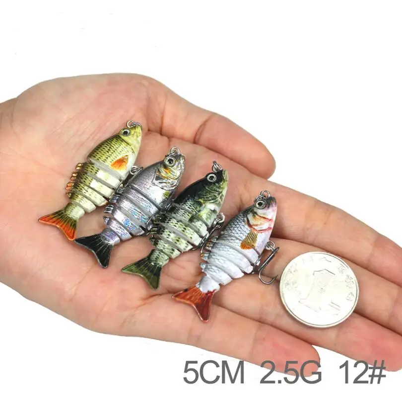 5cm 2.5g Mini Swimbait Multi Jointed Fishing Lures Sinking 6 Section ...