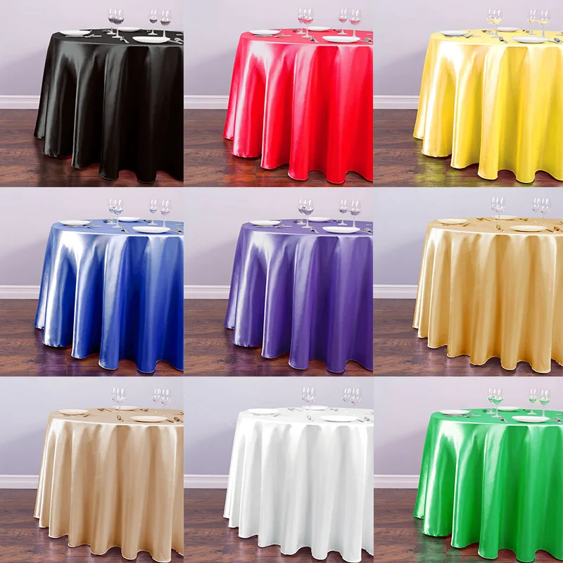 1PC-Round-Satin-Tablecloth-Solid-Color-Table-Cloth-Wedding-Party ...