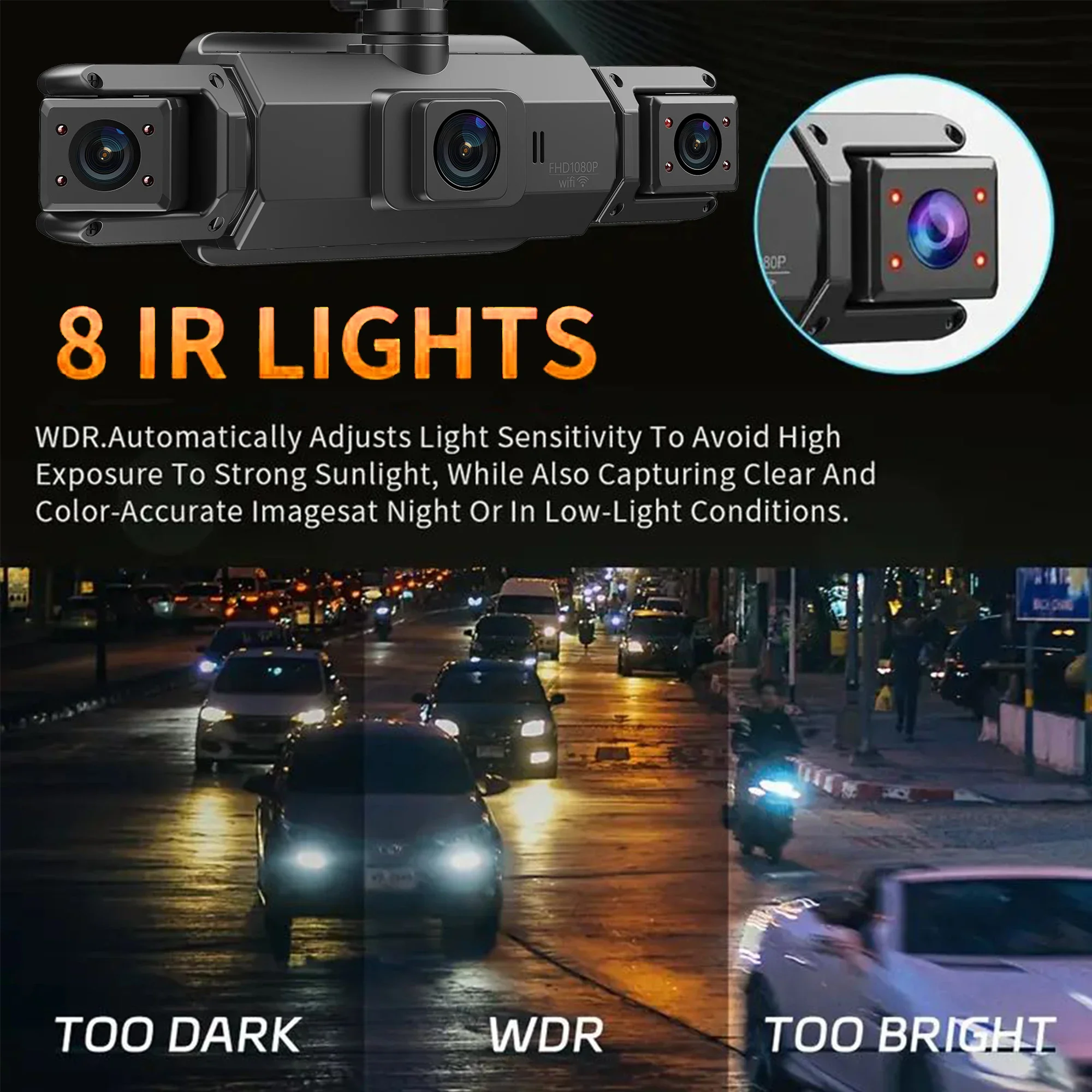 Dashcams For Cars Saker SakerPlus 4 Channel FHD Dash Cam, 360° Full ...