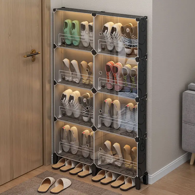 Simple And Easy Shoe Rack Folding Home Living Room Transparent ...