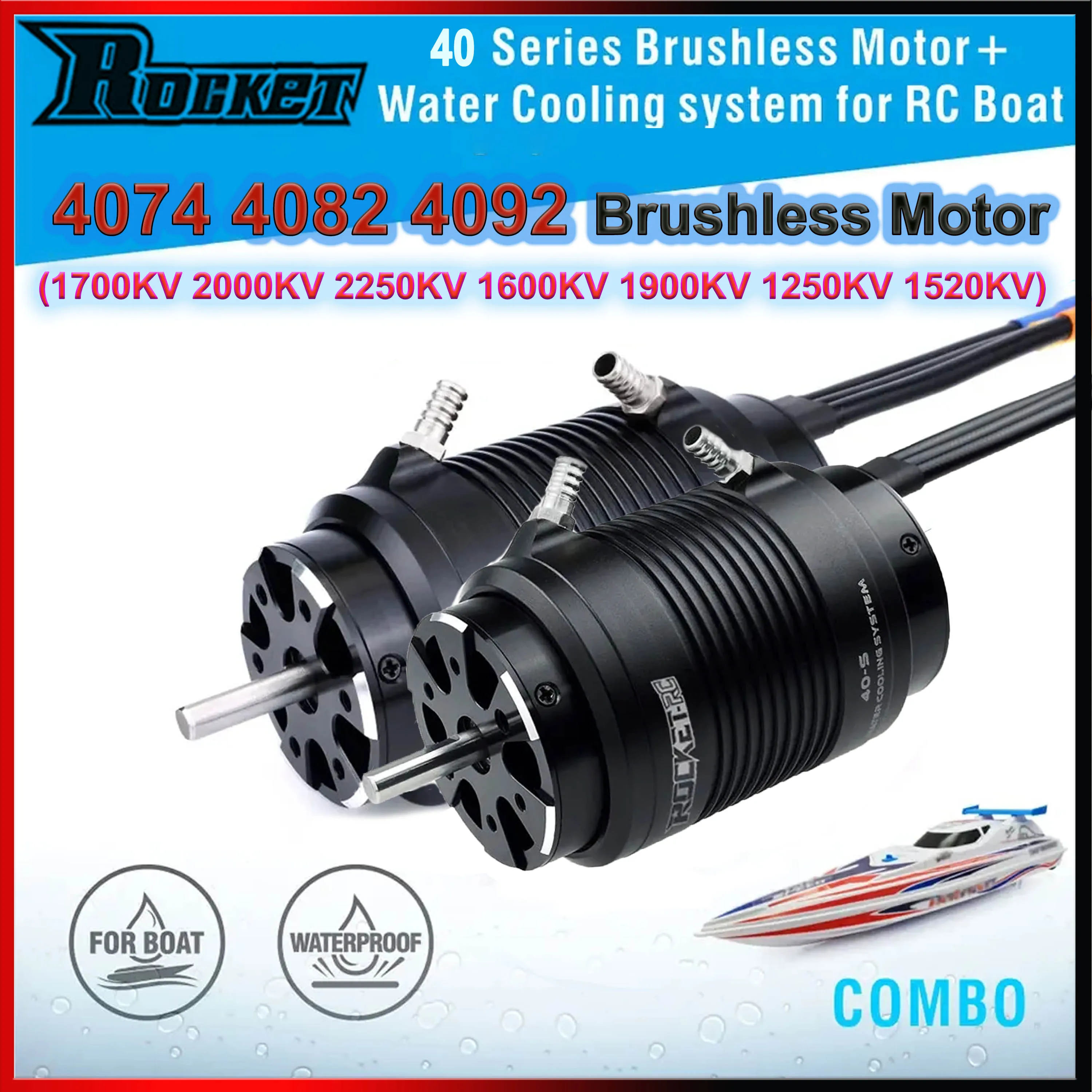 Rocket 4074 4082 4092 Brushless Motor Water Cooling Jacket Combo 1700KV ...